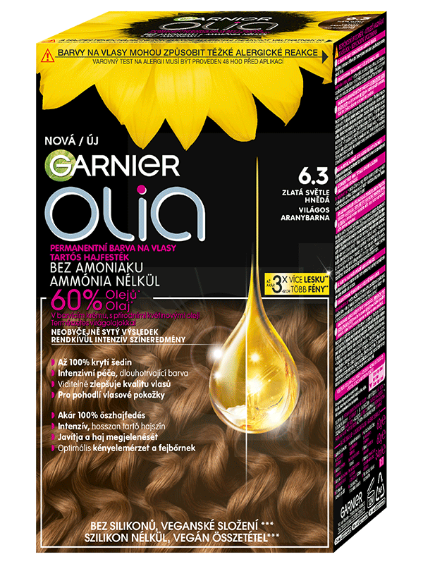 Olia Olia tartós hajfesték - 6.3 világos aranybarna szín | Garnier